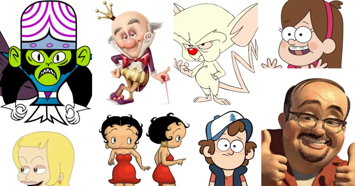 70 Cartoon Characters with Big Foreheads and Heads by @animationnation